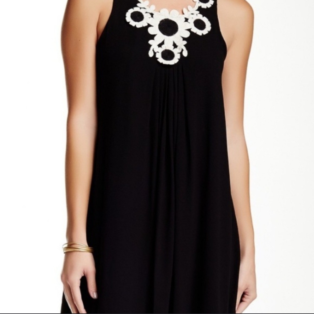 Max Studio Crocheted Floral Yoke Shift Dress, Xs - Gem